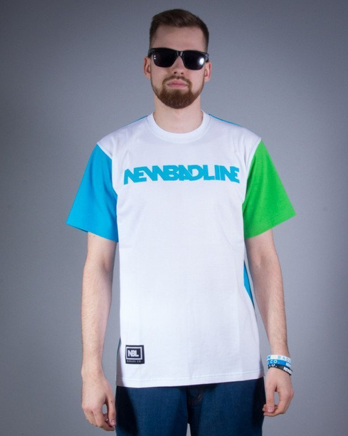NEW BAD LINE NEW BAD LINE KOSZULKA CLASSIC WHITE-BLUE-GREEN - KOSZULKI ...