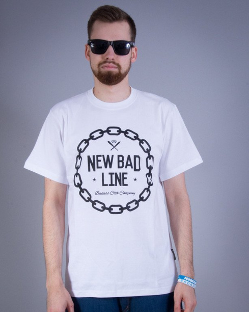 NEW BAD LINE NEW BAD LINE KOSZULKA CHAIN WHITE - KOSZULKI T-SHIRT