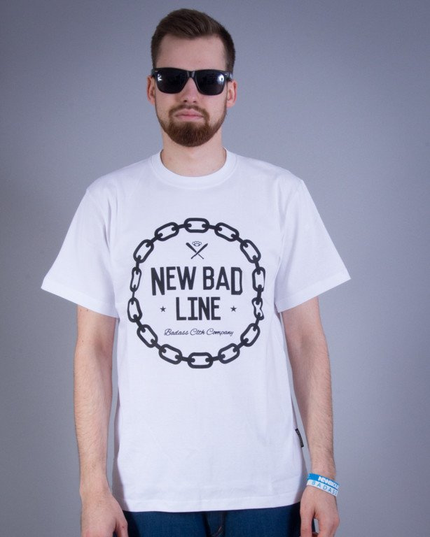 NEW BAD LINE NEW BAD LINE KOSZULKA CHAIN WHITE - KOSZULKI T-SHIRT
